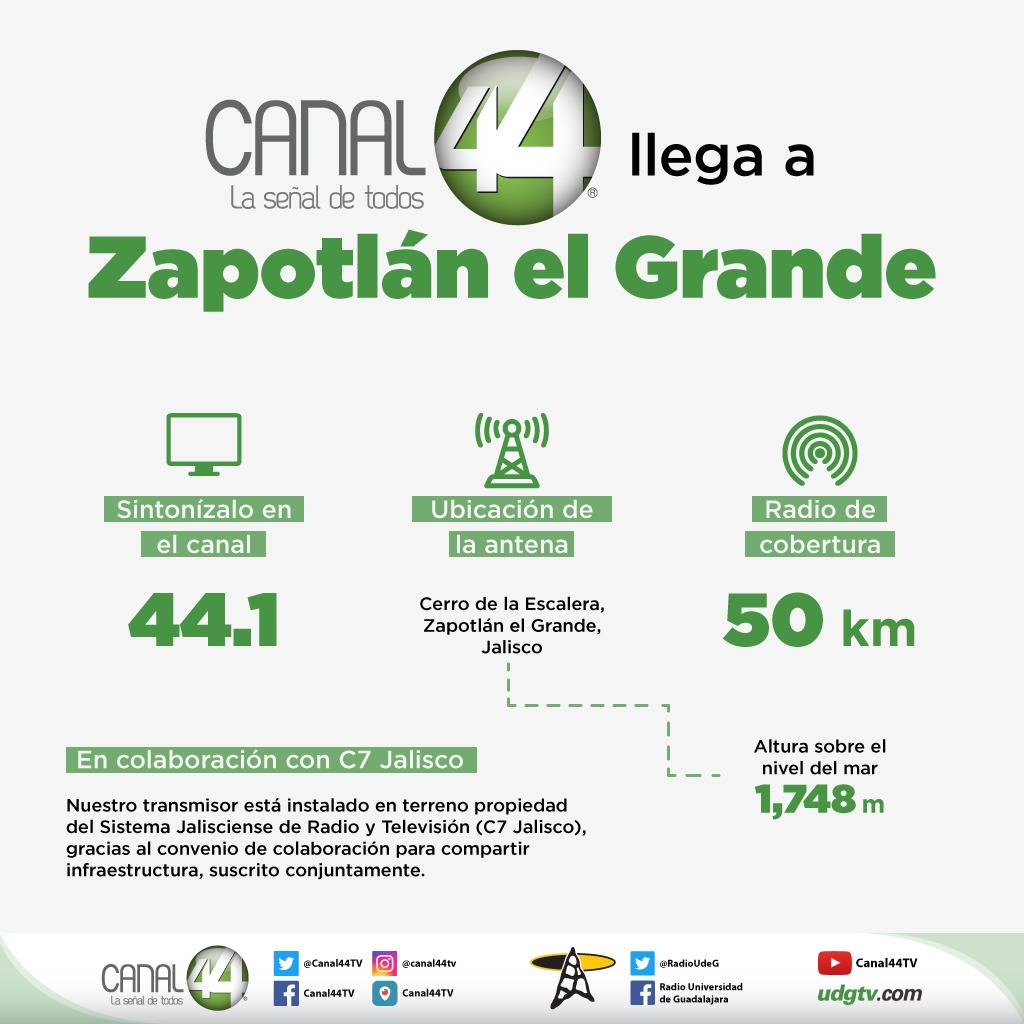 Señal de Canal 44 llegará a Zapotlán el Grande