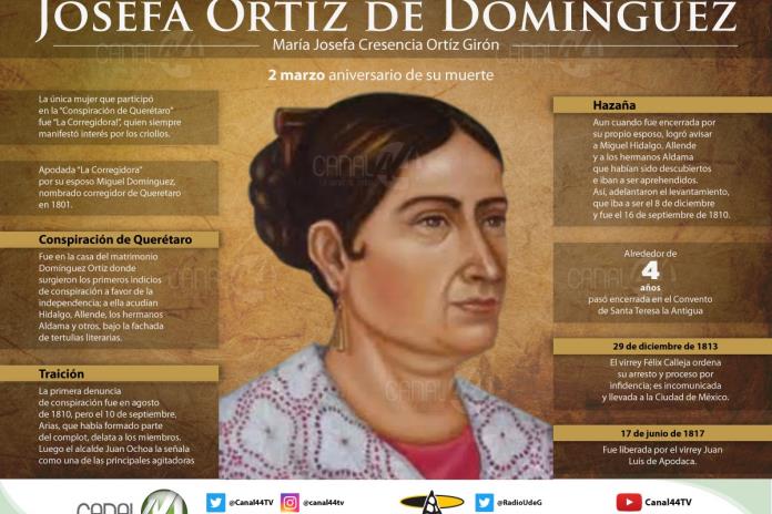 Infografía | Aniversario luctuoso de Josefa Ortíz de Domínguez