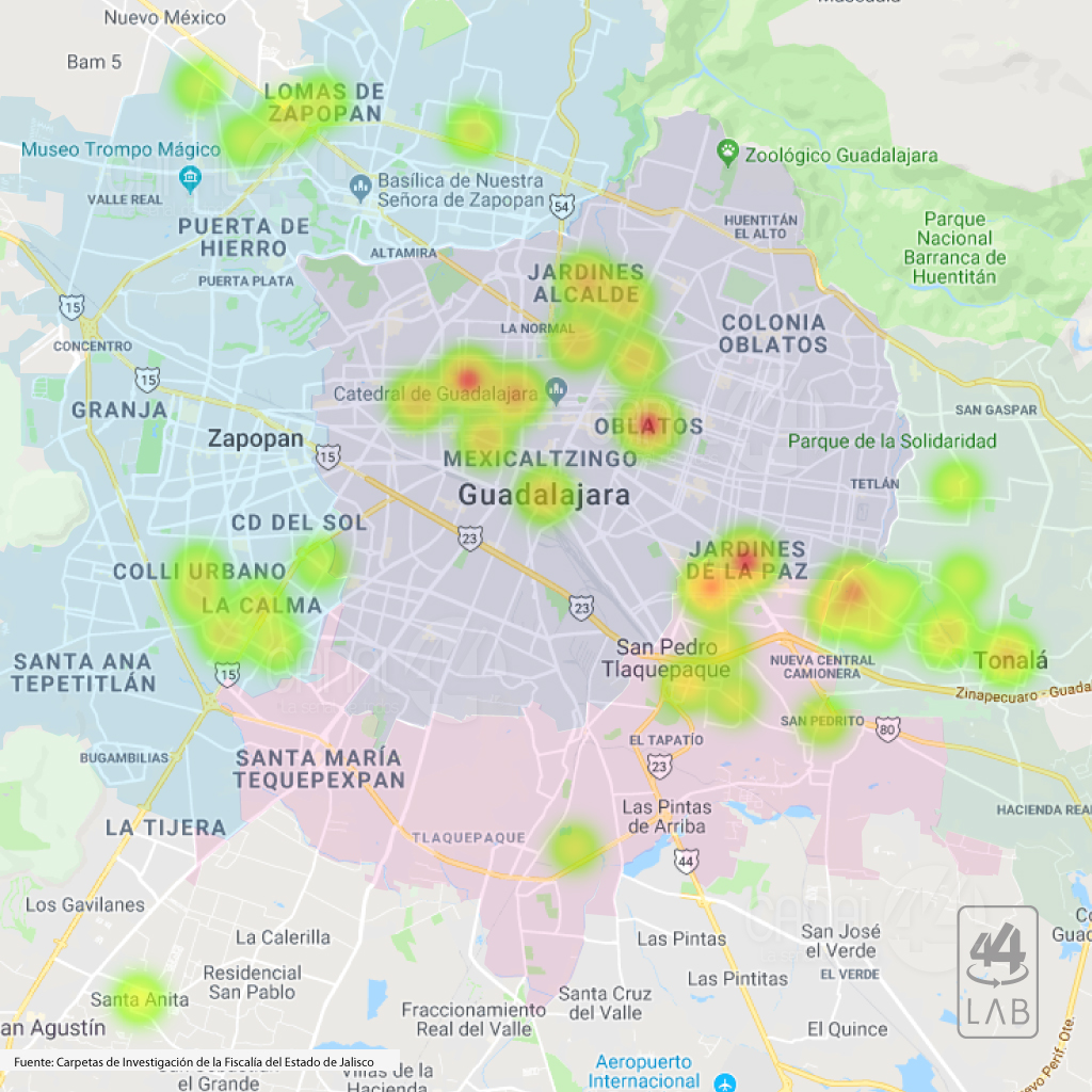 Reportan 52 vehículos robados a diario en la ZMG